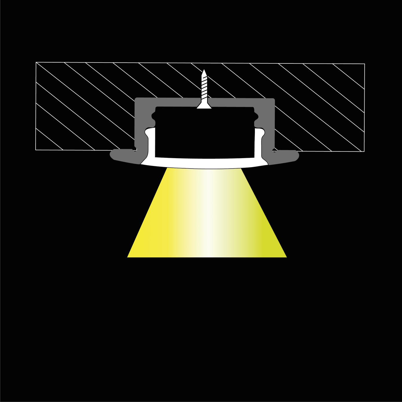 2m Recessed LED Profile Extrusion Channel for Walls & Shelves ...