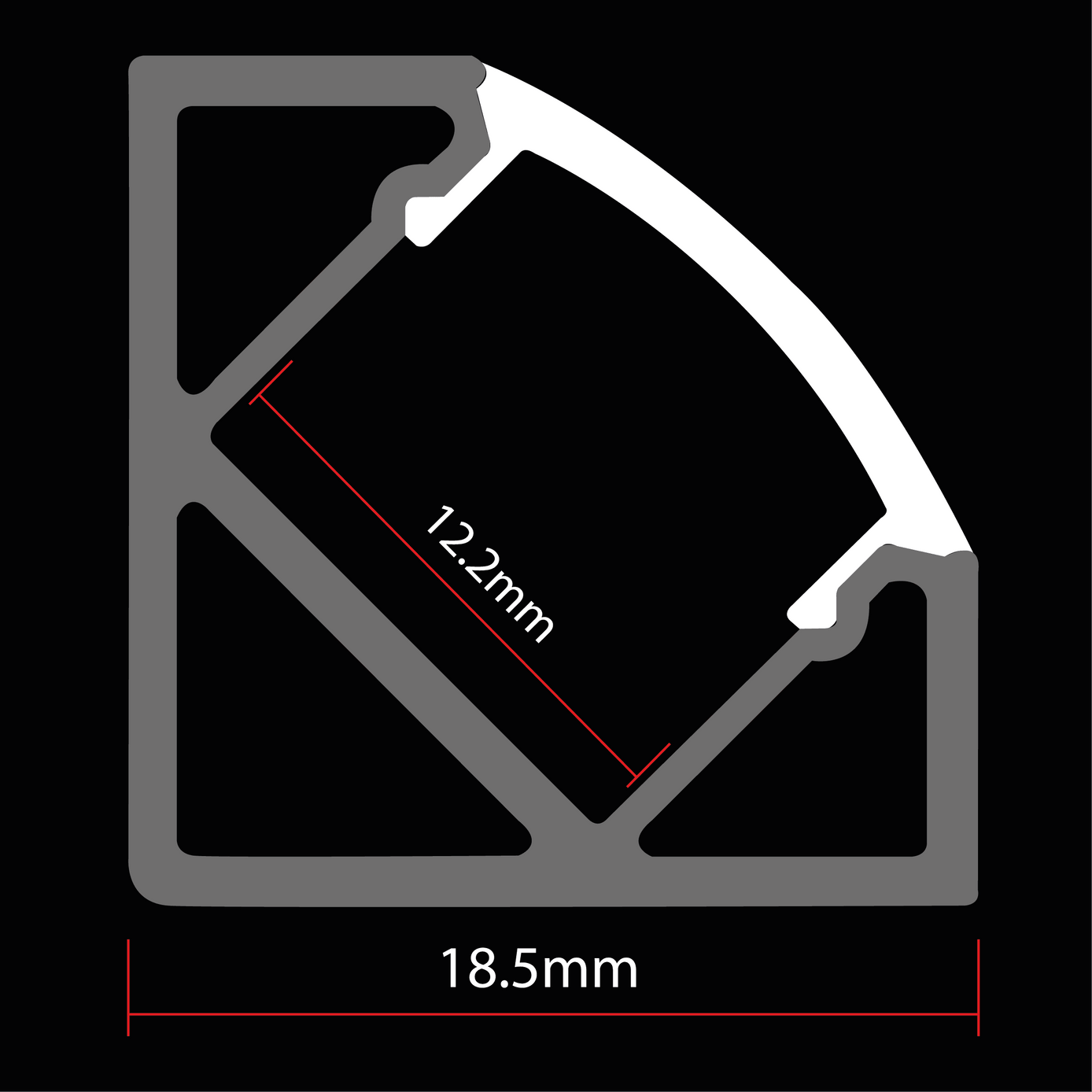 2m 45 Degree Flat Corner LED Profile Extrusion Channel | Aluminium ...