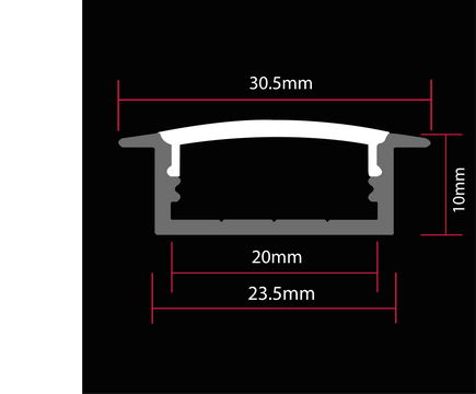 Recessed LED Profile | Next Day Delivery LED Strip Mounting Channels ...