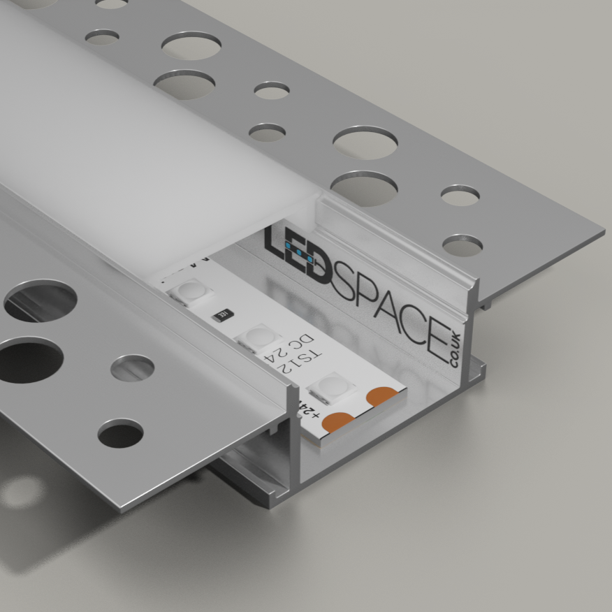 2m Wide Plaster-In LED Profile Extrusion Channel | Aluminium Trunking ...