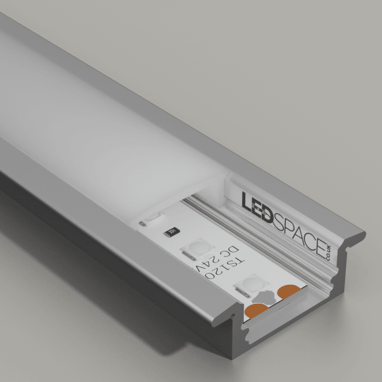 2m Recessed LED Profile Extrusion Channel for Walls & Shelves ...