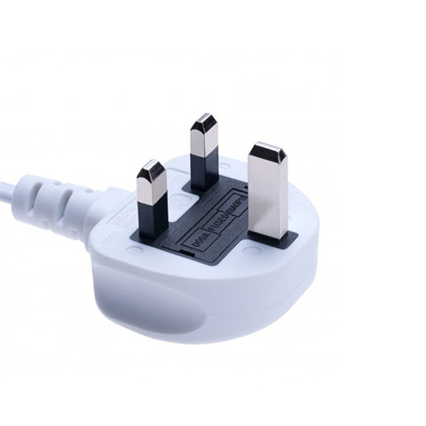UK Mains Plug Lead In White | 2m | LEDSpace