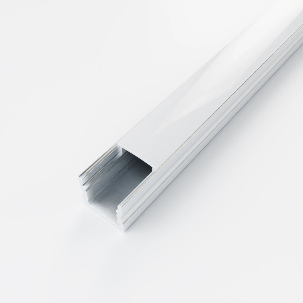 2m ALU01 Surface Mounted Aluminium LED Profile Channel, 17.1 x 15.3mm ...