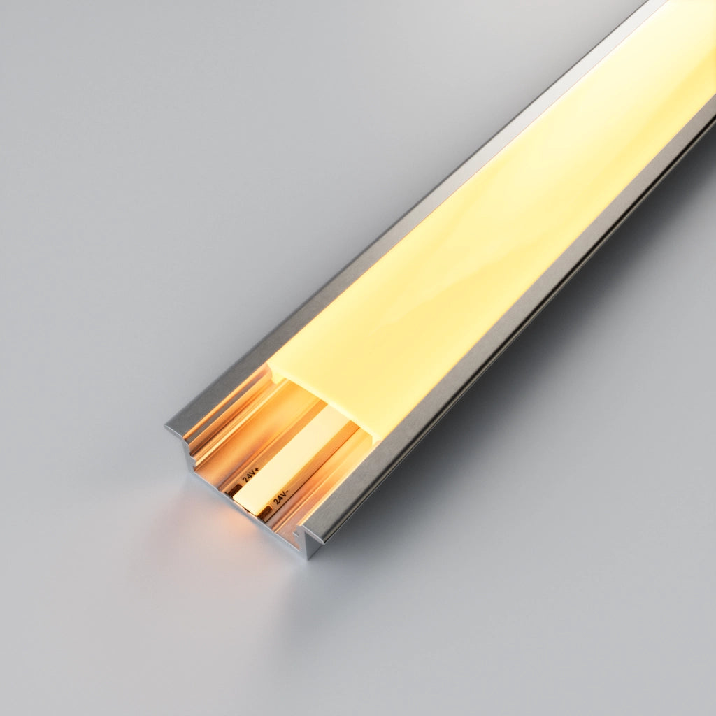 40m (20 x 2m) ALU13 Recessed Aluminium LED Profile Channel, 30.5 x 10mm ...