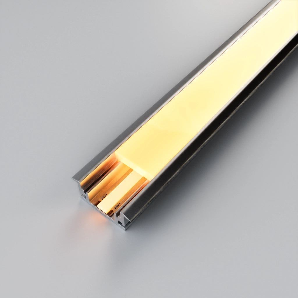 2m ALU33 Floor Mounted Aluminium LED Profile Channel, 27.06 x 11mm ...