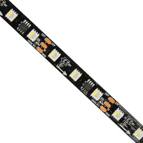PixelStrip60 RGB + W Digital (RBIC) LED Strip Lights | 12V | Black PCB ...